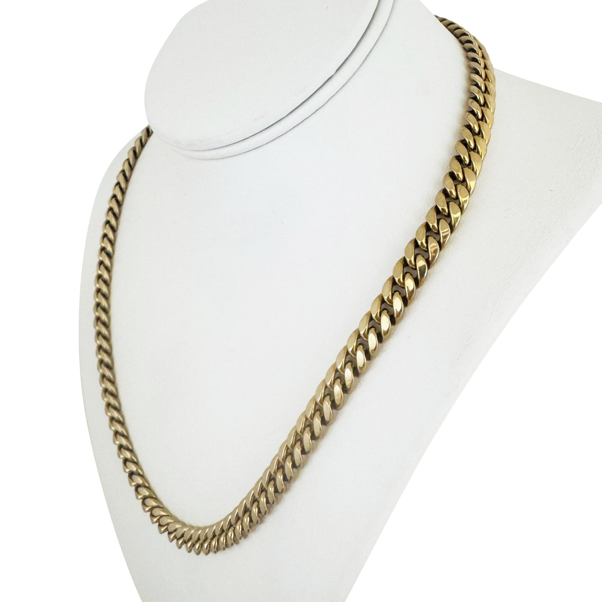 10k Yellow Gold 30g Semi Solid 8mm Cuban Link Chain Necklace 20 ...